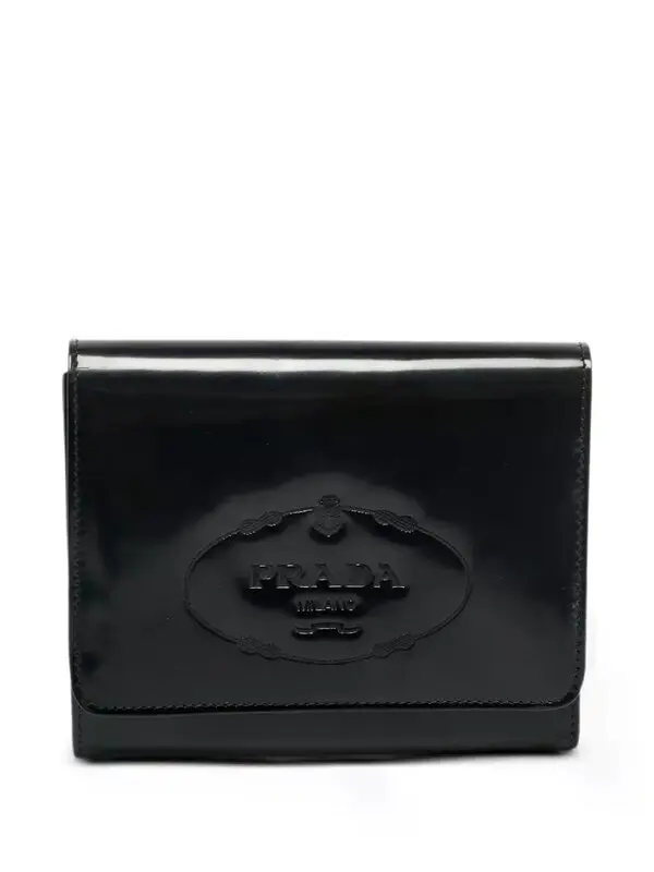 Prada Spazzolato Trifold Wallet - Black