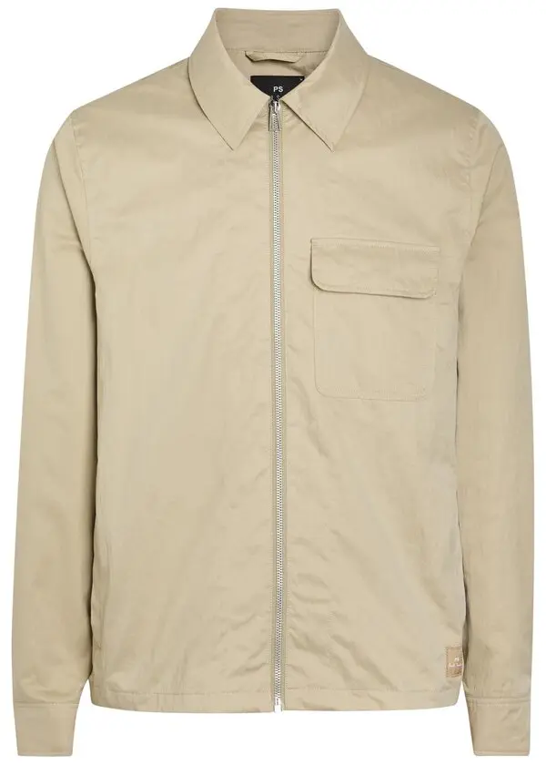 Paul Smith Brushed Poplin Harrington Jacket - Beige
