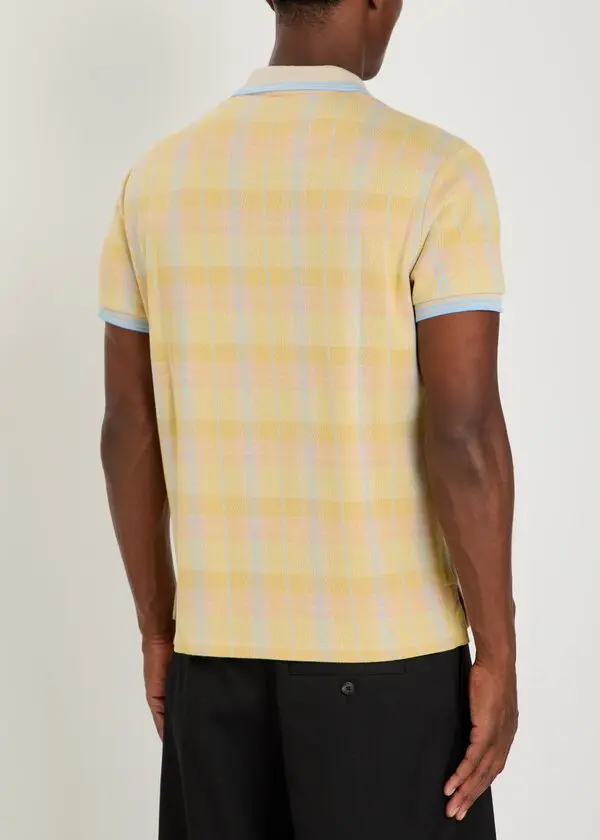 VIVIENNE WESTWOOD Logo-embroidered Herringbone Cotton Polo Shirt - Yellow