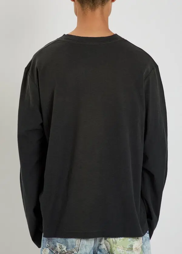 Acne Studios Logo-print Long-sleeve Cotton-blend T-shirt