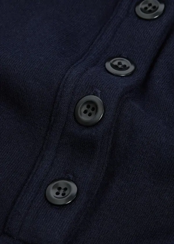 Citizens Of Humanity Jersey Polo Sweatshirt With Ribbed Trims