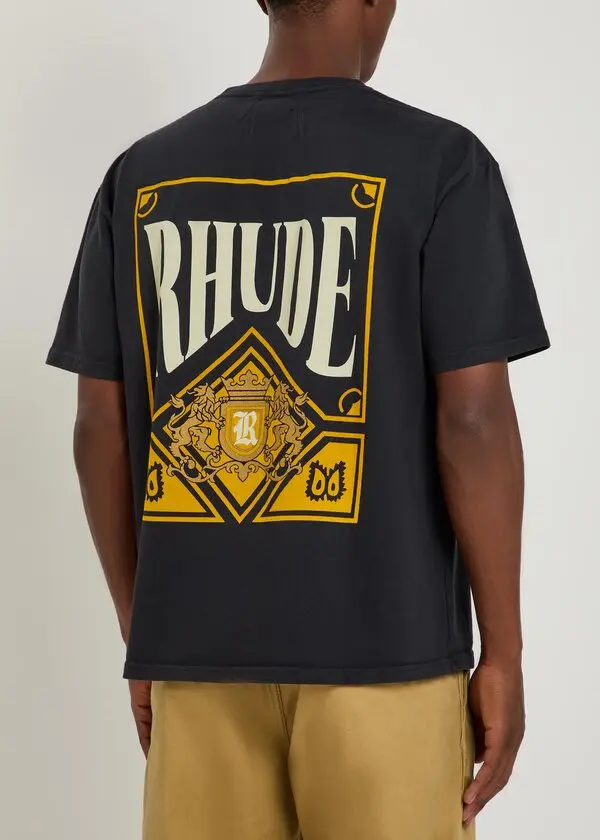 Rhude Playing Card Printed Cotton T-shirt