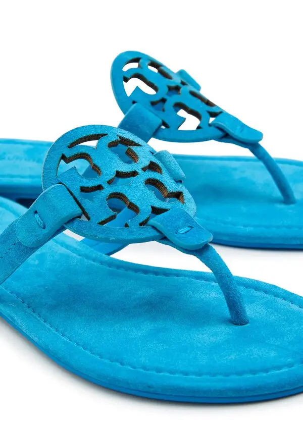 Tory Burch Miller Logo Suede Thong Sandals