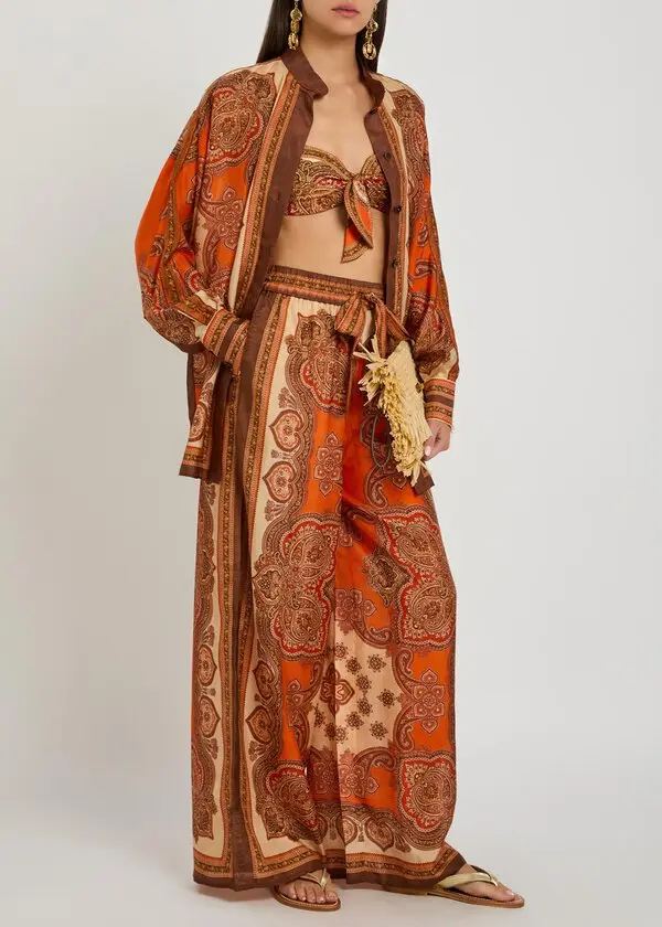 Zimmermann Mohan Wide-leg Silk Trousers