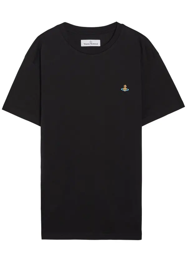 VIVIENNE WESTWOOD Classic Logo-embroidered Cotton T-shirt - Black