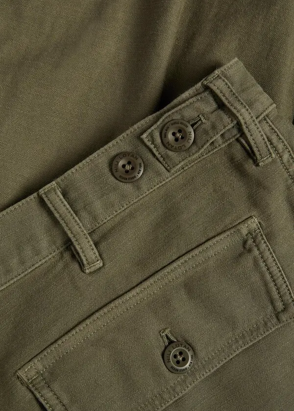 NILI LOTAN Earl Straight-leg Cotton Trousers - Olive