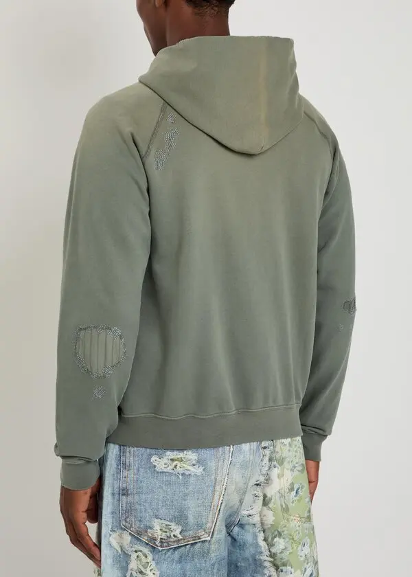Acne Studios Logo Hooded Zip-through Cotton Sweatshirt