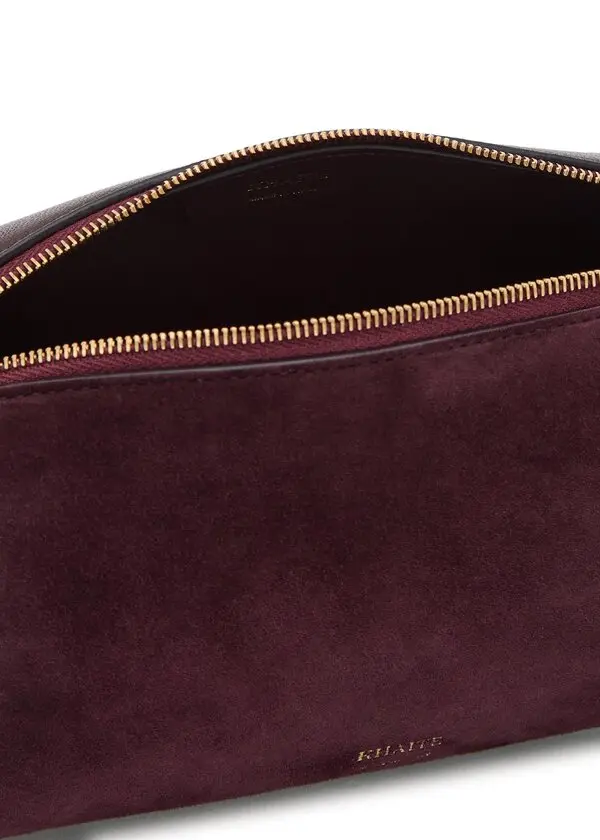 Khaite Kye Mini Suede And Leather Cross-body Bag - Burgundy