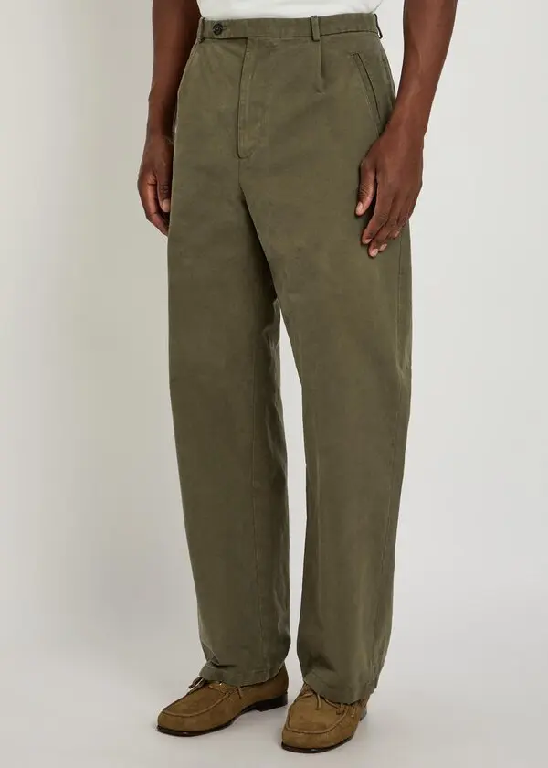 JIL SANDER Tapered Cotton-twill Trousers
