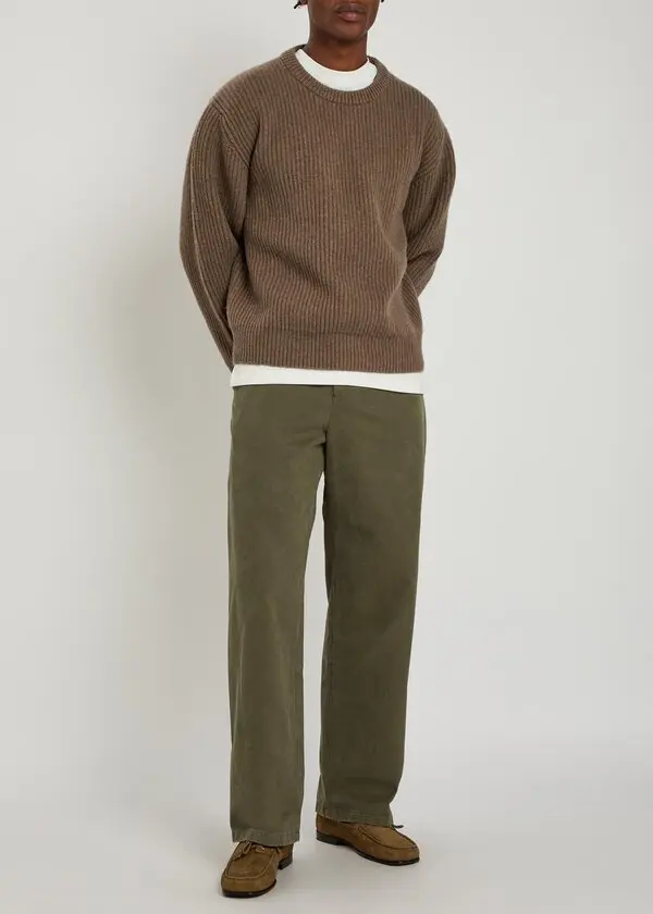 JIL SANDER Tapered Cotton-twill Trousers