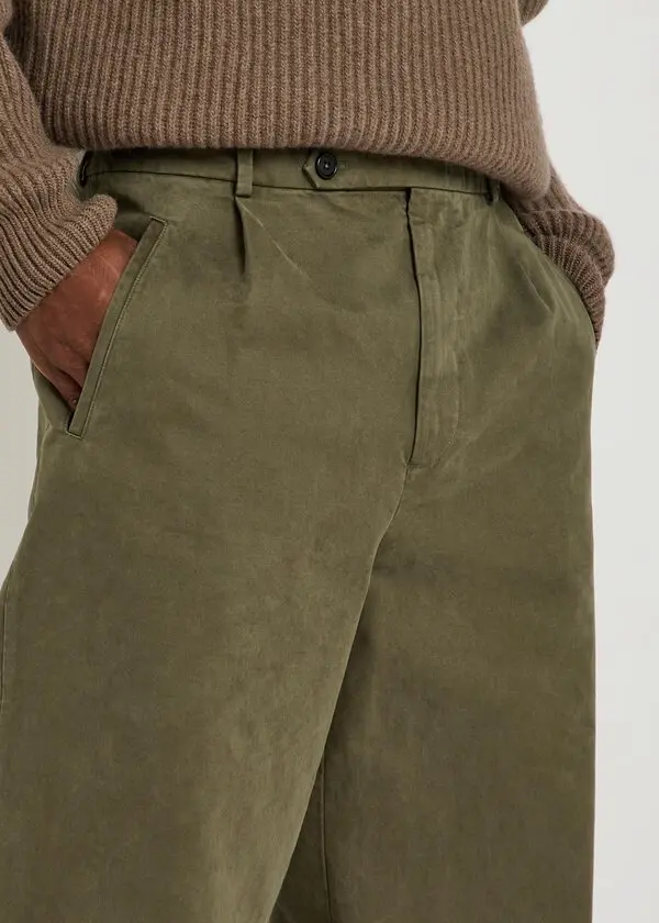 JIL SANDER Tapered Cotton-twill Trousers