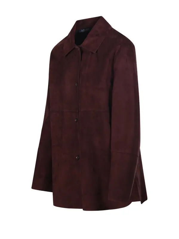Max Mara Single-breasted Shirt Jacket - Deep Red