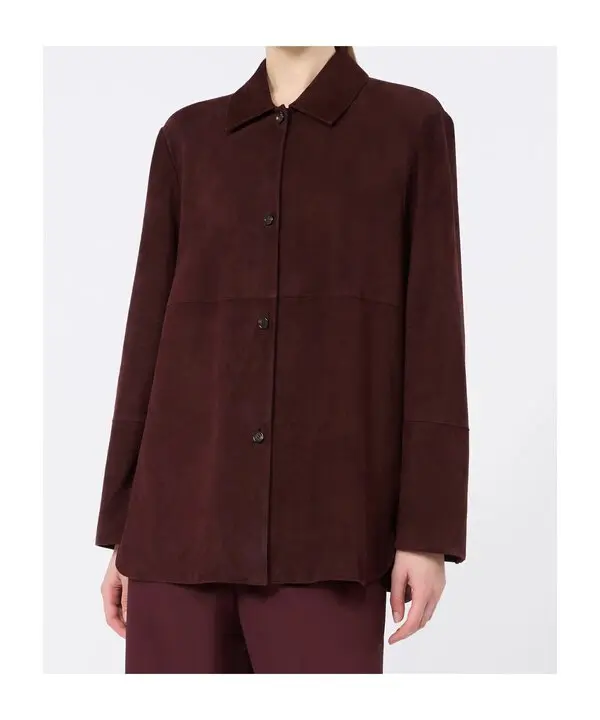 Max Mara Single-breasted Shirt Jacket - Deep Red