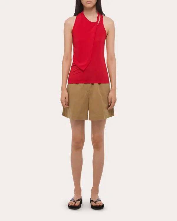 Helmut Lang Asymmetrical Twist Tank Top - Red