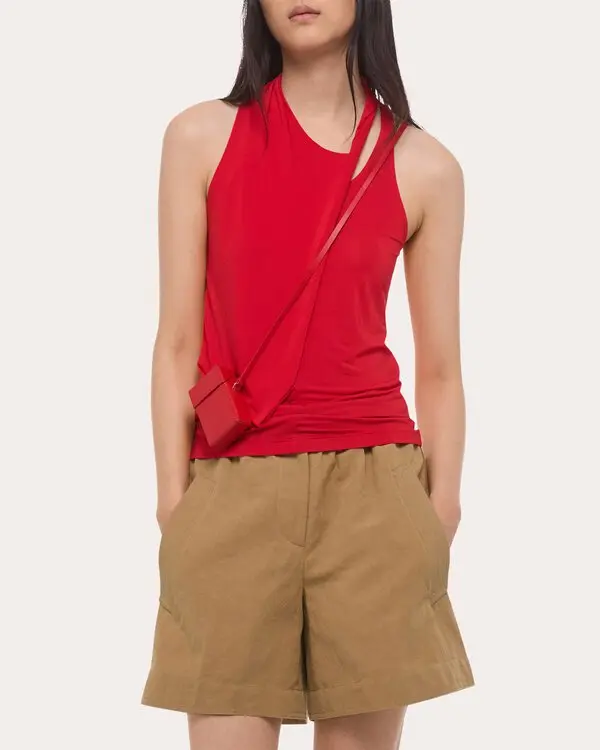 Helmut Lang Asymmetrical Twist Tank Top - Red