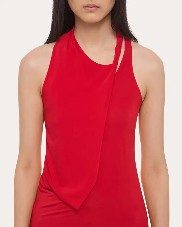 Helmut Lang Asymmetrical Twist Tank Top - Red