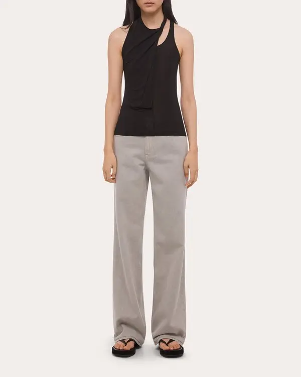 Helmut Lang Jersey Asymmetric Twist Tank Top