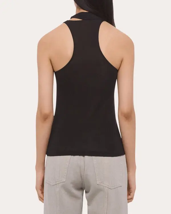 Helmut Lang Jersey Asymmetric Twist Tank Top