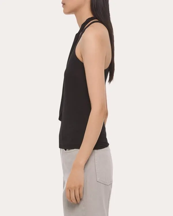 Helmut Lang Jersey Asymmetric Twist Tank Top