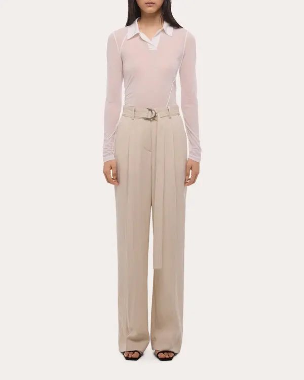 Helmut Lang Pleated Twill Relaxed Trousers