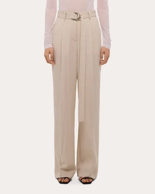 Helmut Lang Pleated Twill Relaxed Trousers