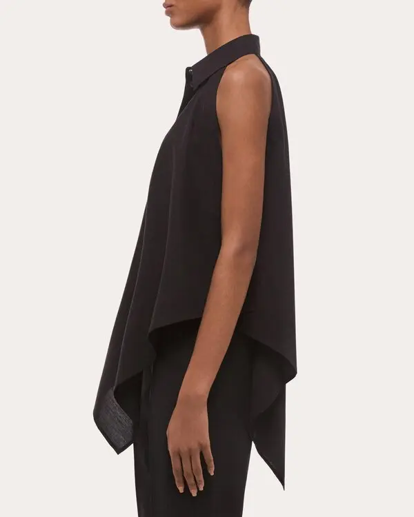 Helmut Lang Poplin Collared Scarf Top