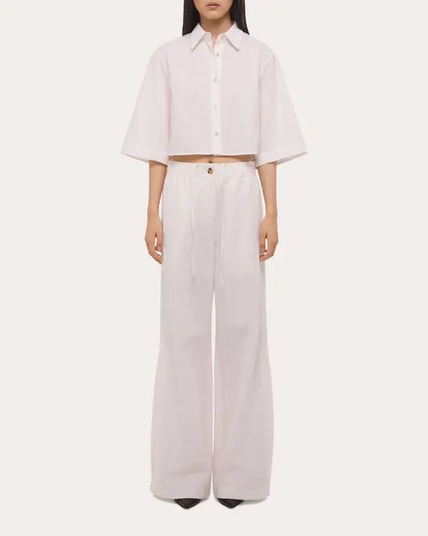 Helmut Lang Poplin Cropped Trench Shirt