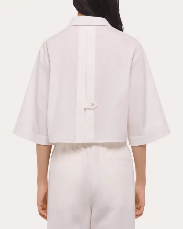 Helmut Lang Poplin Cropped Trench Shirt