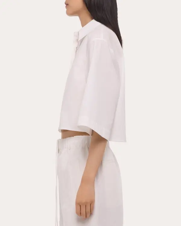 Helmut Lang Poplin Cropped Trench Shirt