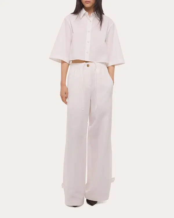 Helmut Lang Poplin Cropped Trench Shirt