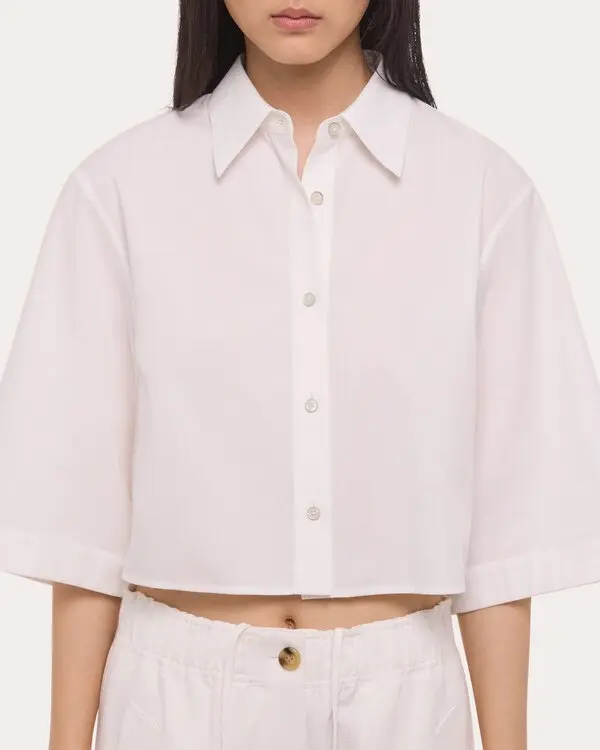 Helmut Lang Poplin Cropped Trench Shirt