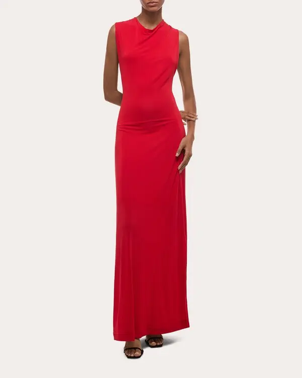 Helmut Lang Jersey Knotted Halter Maxi Dress