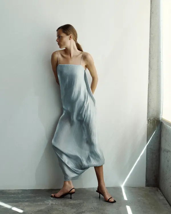 Helmut Lang Iridescent Bubble Slip Dress - Grey