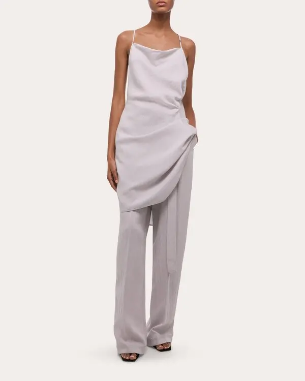 Helmut Lang Twill Knotted Handkerchief Slip Dress