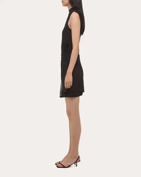Helmut Lang Gathered Jersey Knotted Mini Dress