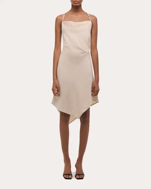 Helmut Lang Twill Knotted Handkerchief Slip Dress - Neutral