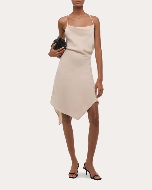 Helmut Lang Twill Knotted Handkerchief Slip Dress