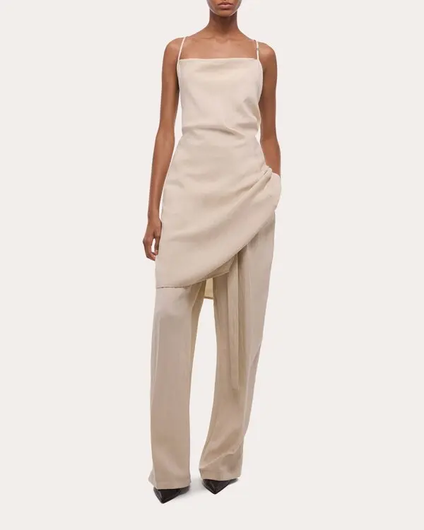 Helmut Lang Twill Knotted Handkerchief Slip Dress
