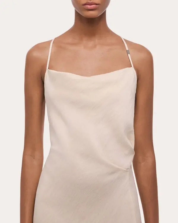 Helmut Lang Twill Knotted Handkerchief Slip Dress