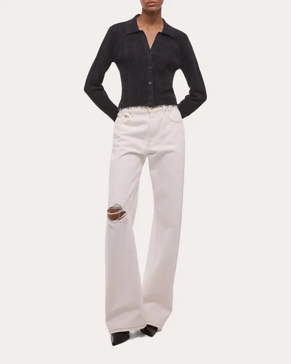 Helmut Lang Sheer Raw-edge Long-sleeve Shirt