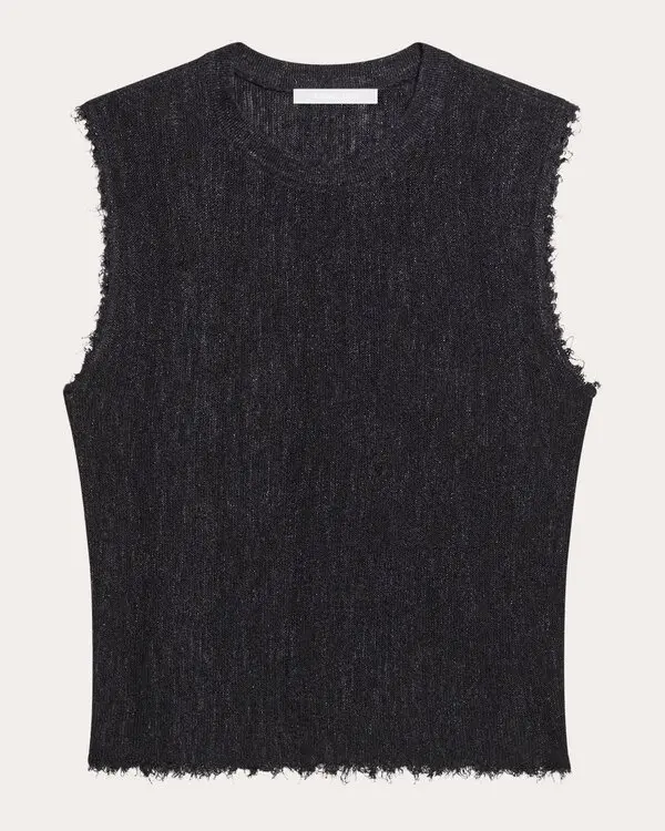 Helmut Lang Sheer Raw-edge Muscle Tank Top