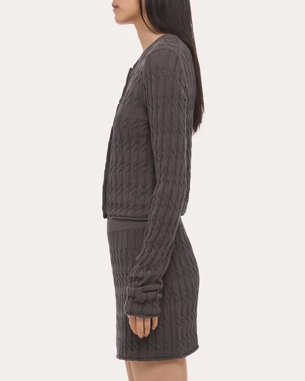 Helmut Lang Cable Knit Cropped Cardigan