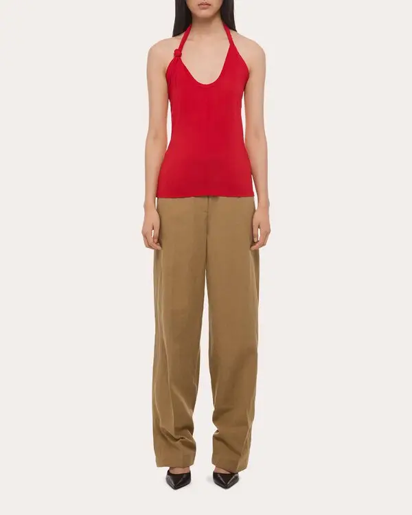 Helmut Lang Jersey Twist Dancer Halter Top