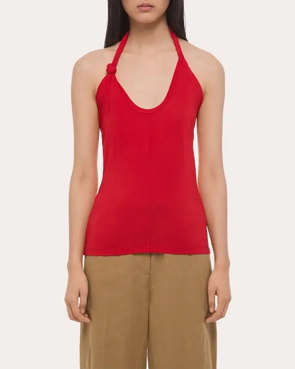 Helmut Lang Jersey Twist Dancer Halter Top
