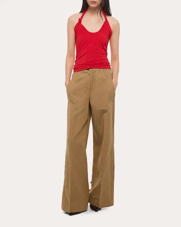 Helmut Lang Jersey Twist Dancer Halter Top