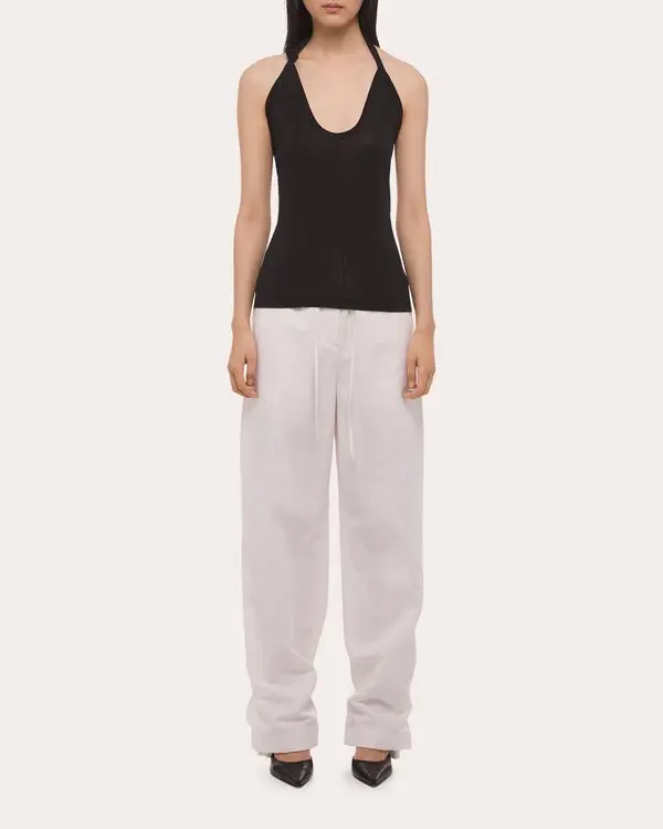 Helmut Lang Jersey Twist Dancer Halter Top