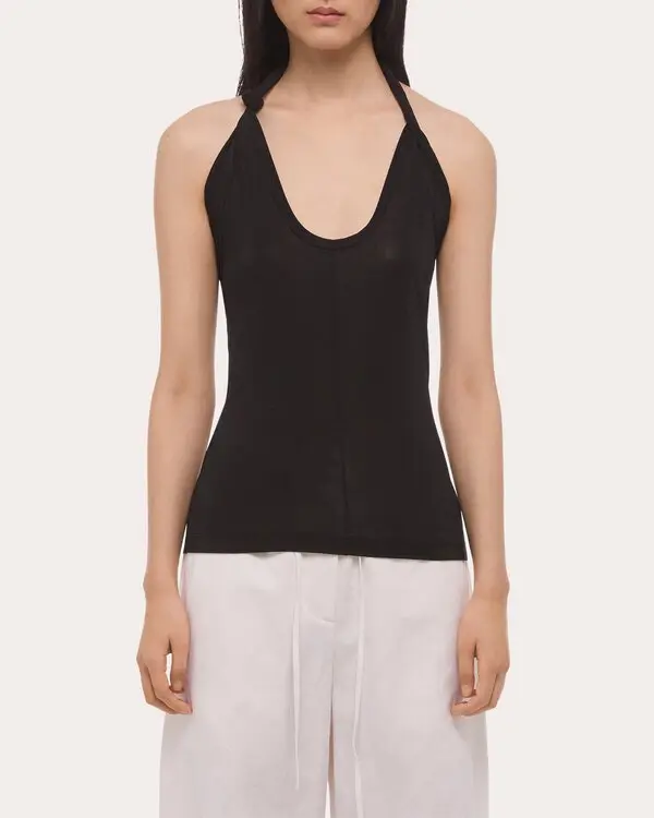 Helmut Lang Jersey Twist Dancer Halter Top