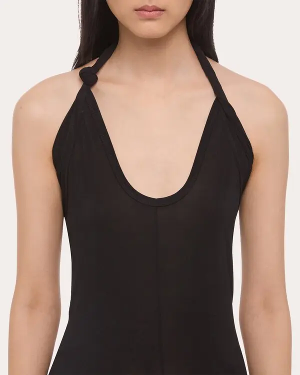 Helmut Lang Jersey Twist Dancer Halter Top