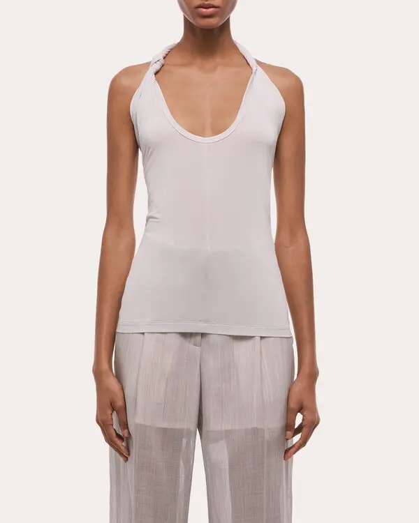 Helmut Lang Jersey Twist Dancer Halter Top