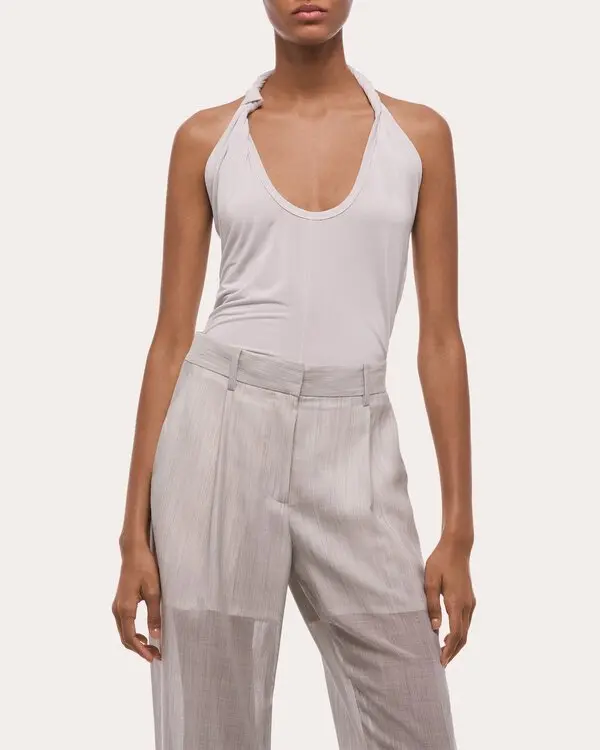 Helmut Lang Jersey Twist Dancer Halter Top
